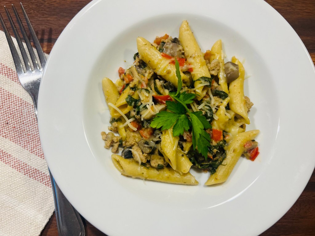 Tuscan Turkey Pasta - Thriving Thymes